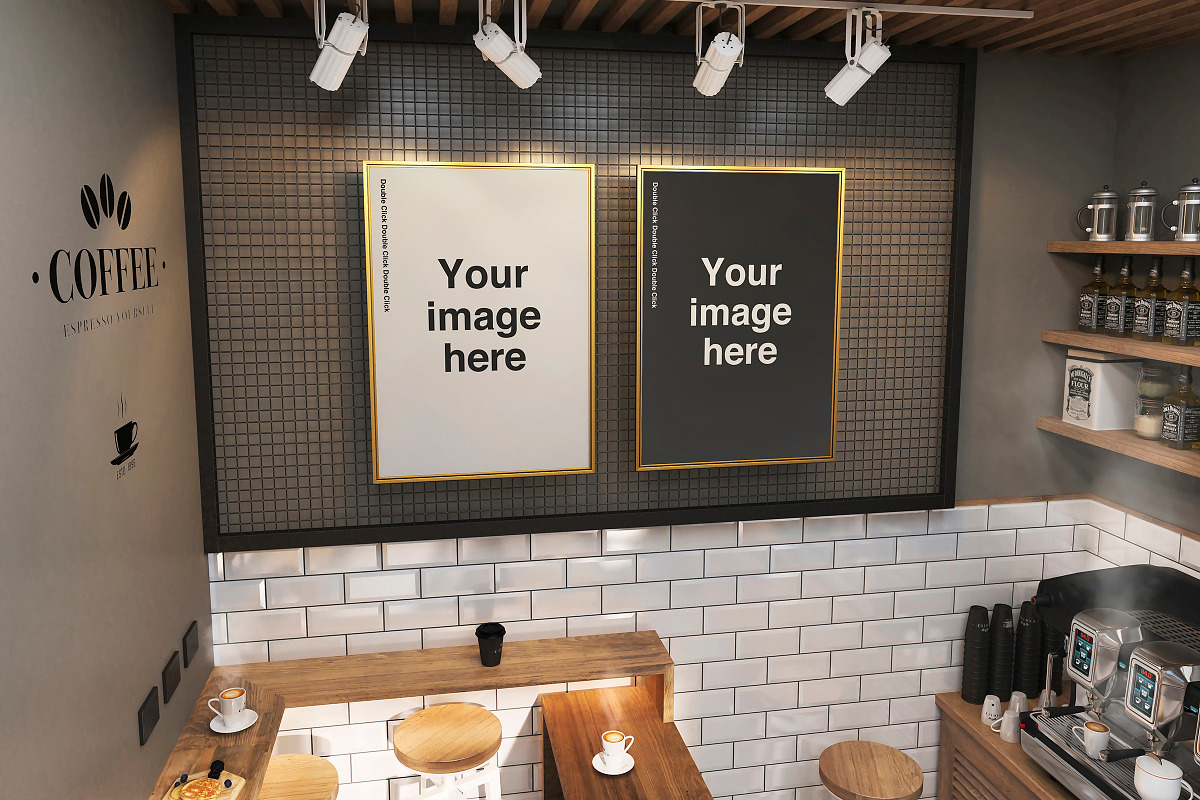 Coffee House Poster Mockups, a Print Template by Luuqas Design ...