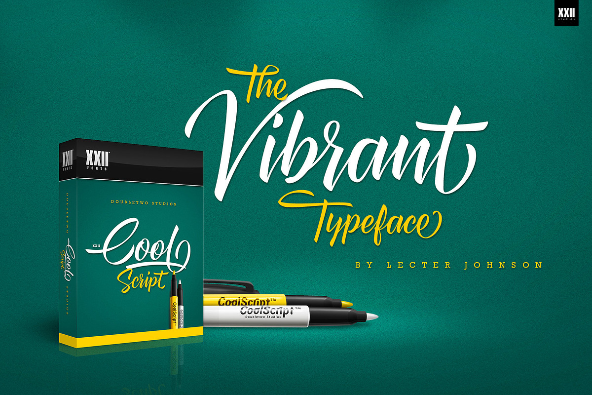 XXII Cool Script, a Script Font by Doubletwo Studios
