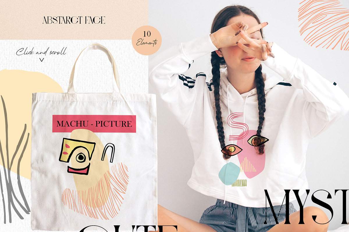 Kids abstract baby face, shapes, a Texture Illustration by AnnaTkachi ...