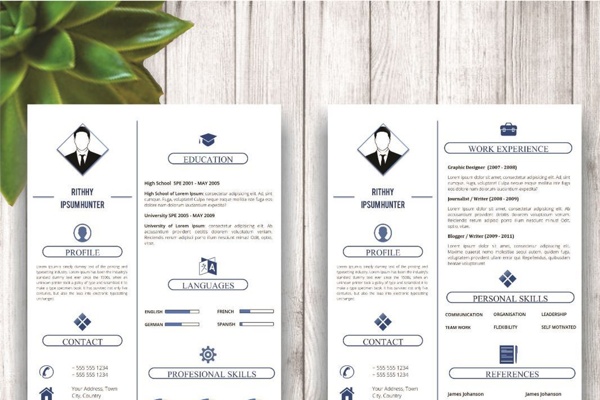 Simple Resume Template With Photo, a Resume Template by Creative Resume ...