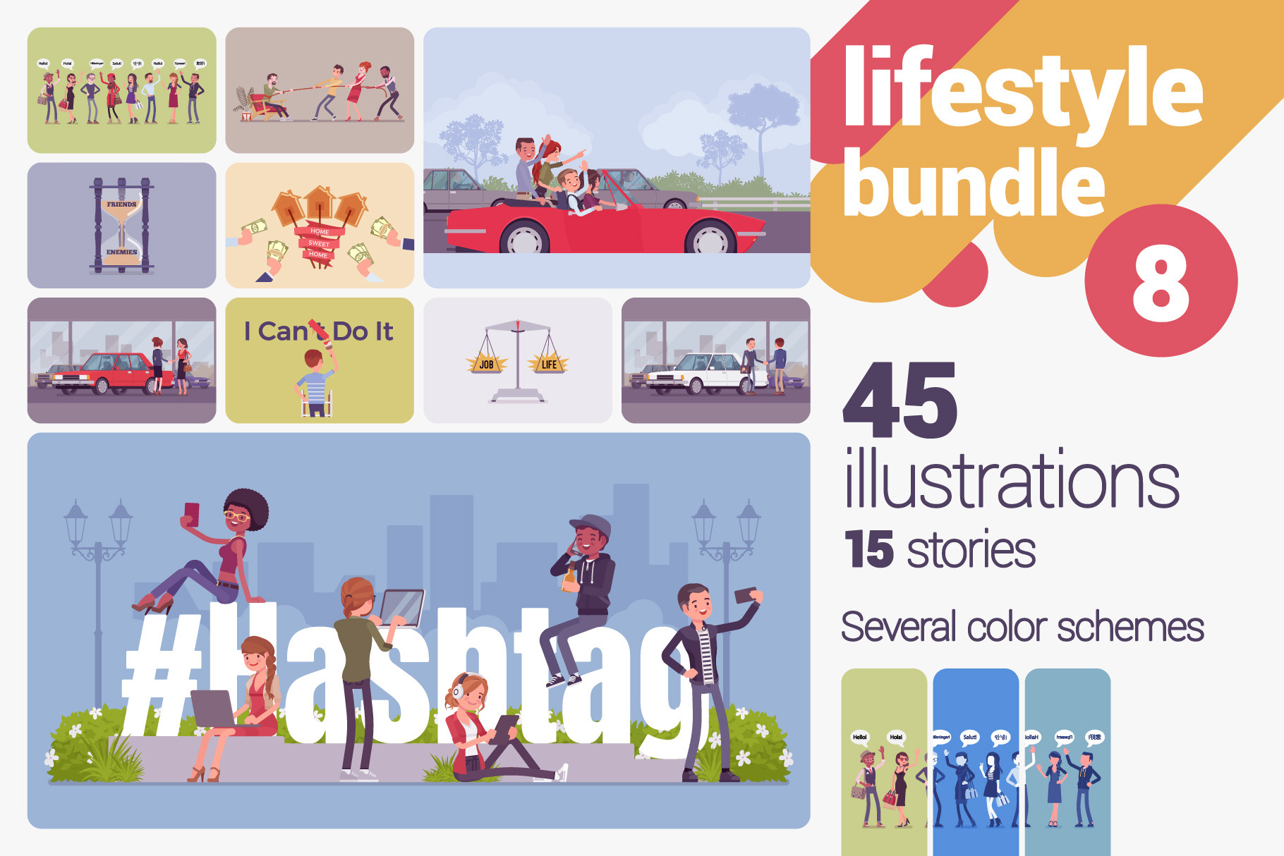 Lifestyle Illustrations Bundle Vol.8, a Decorative Illustration by ...
