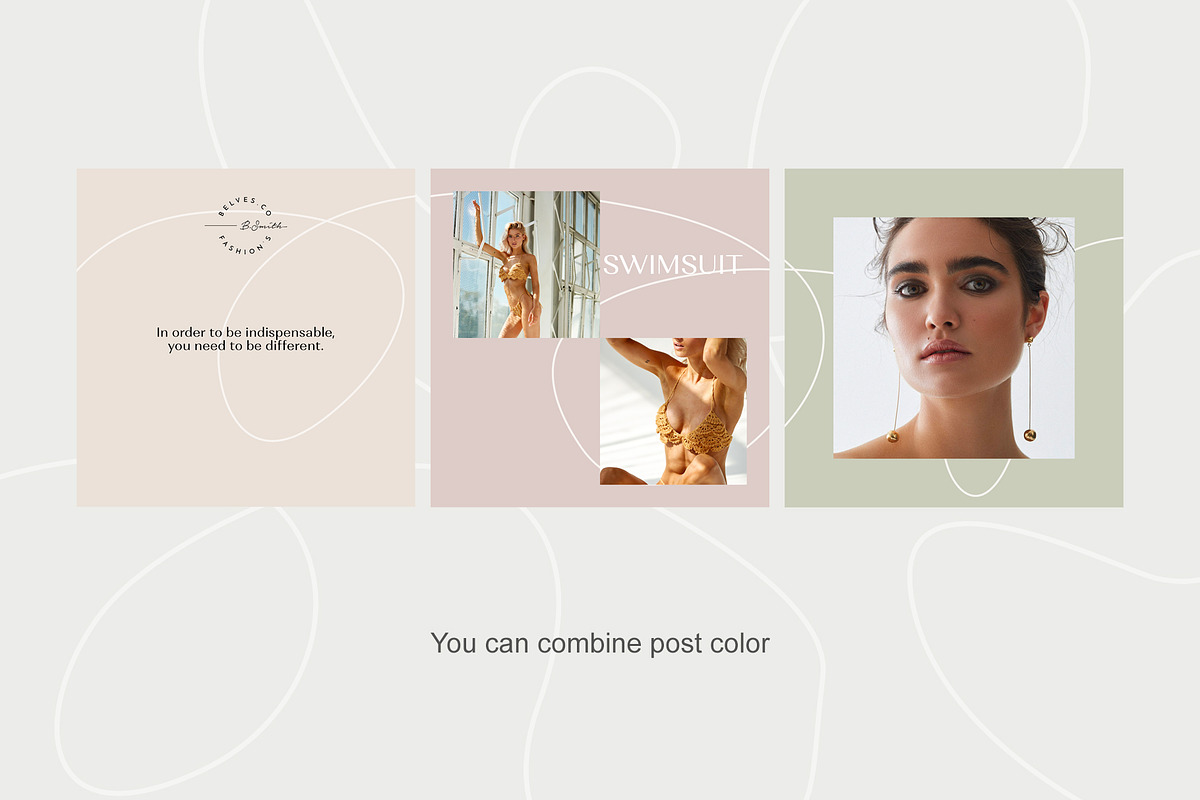 Instagram puzzle template - Lines, a Social Media Template by Olg Store