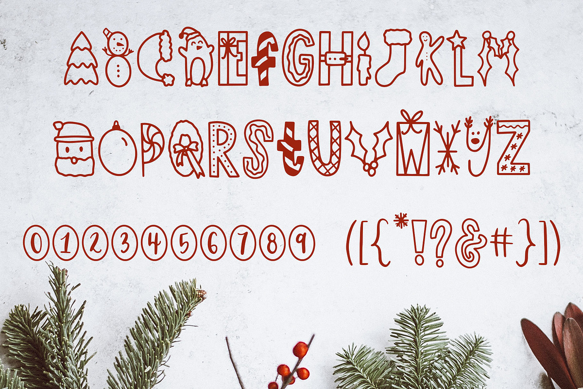 Dasher, A Holiday Symbols Font, a Symbol Font by Jordyn Alison Designs