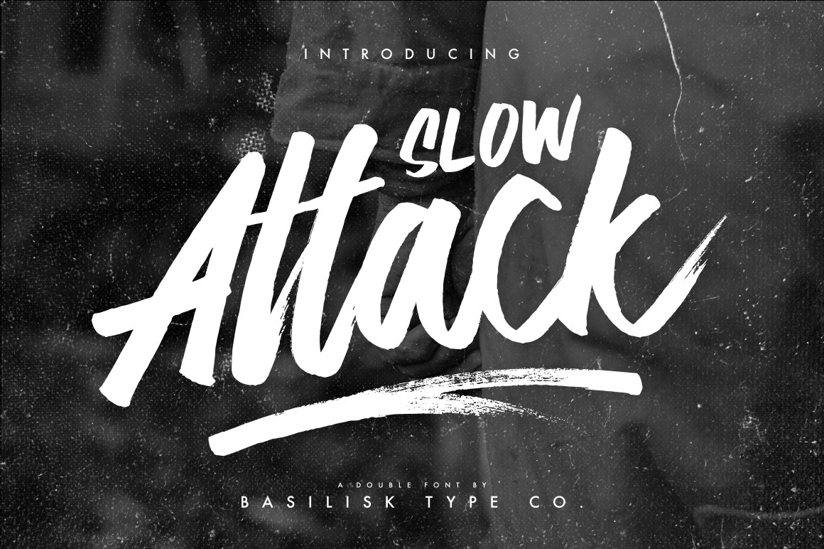 Slow Attack - Double Fonts, a Script Font by Basilisk Type