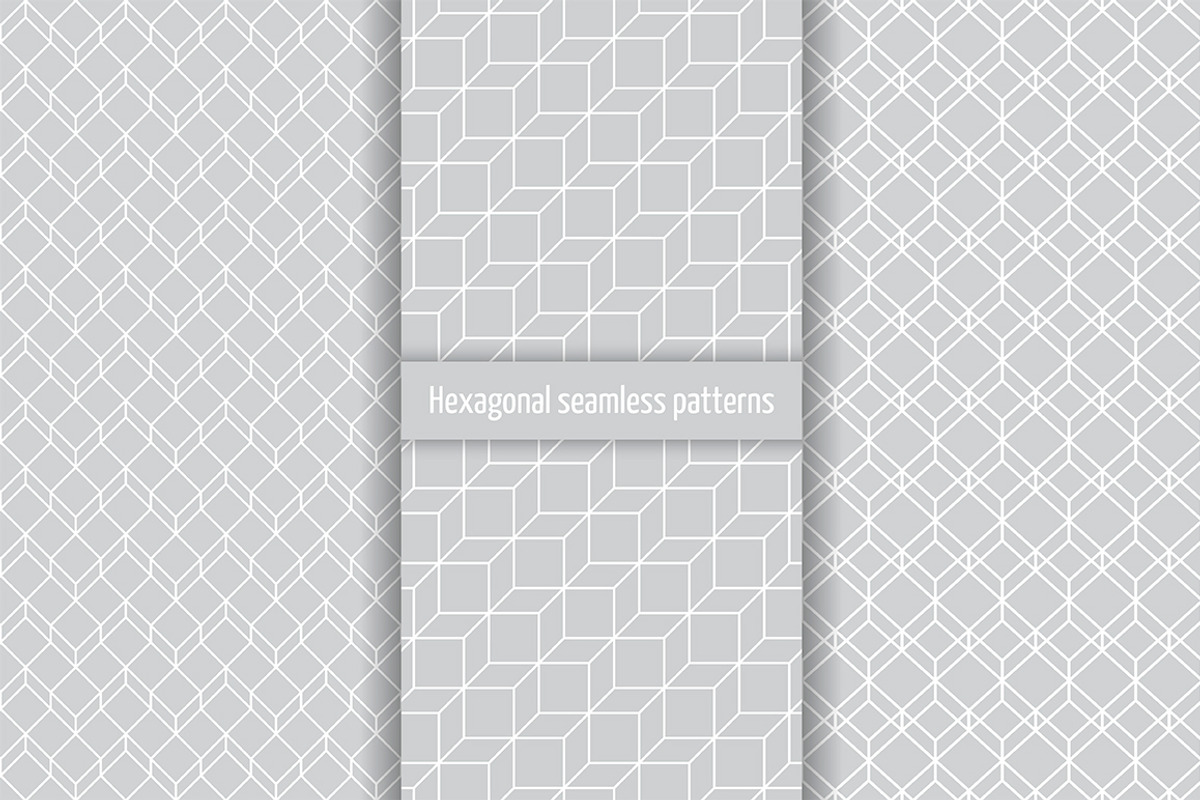 Hexagonal seamless patterns set, a Pattern Graphic by pattern shop
