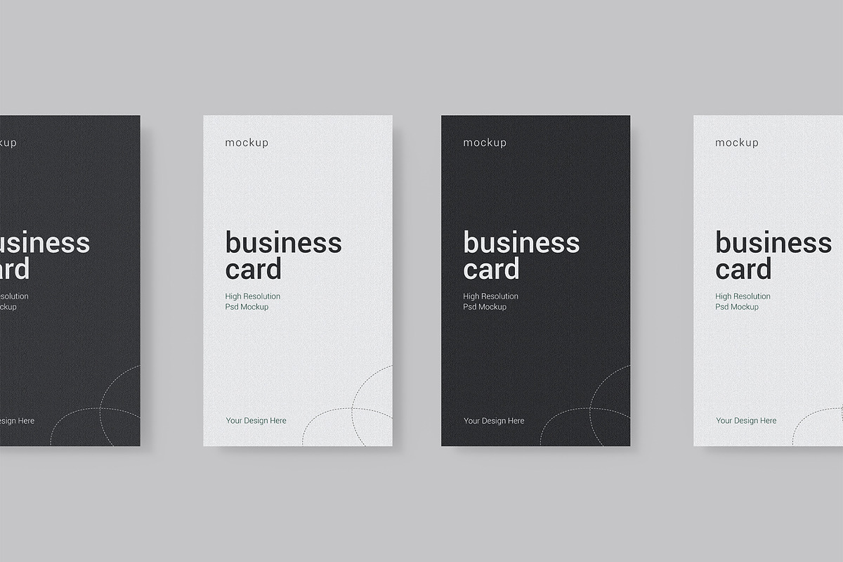 Vertical Business Card Mockup Set