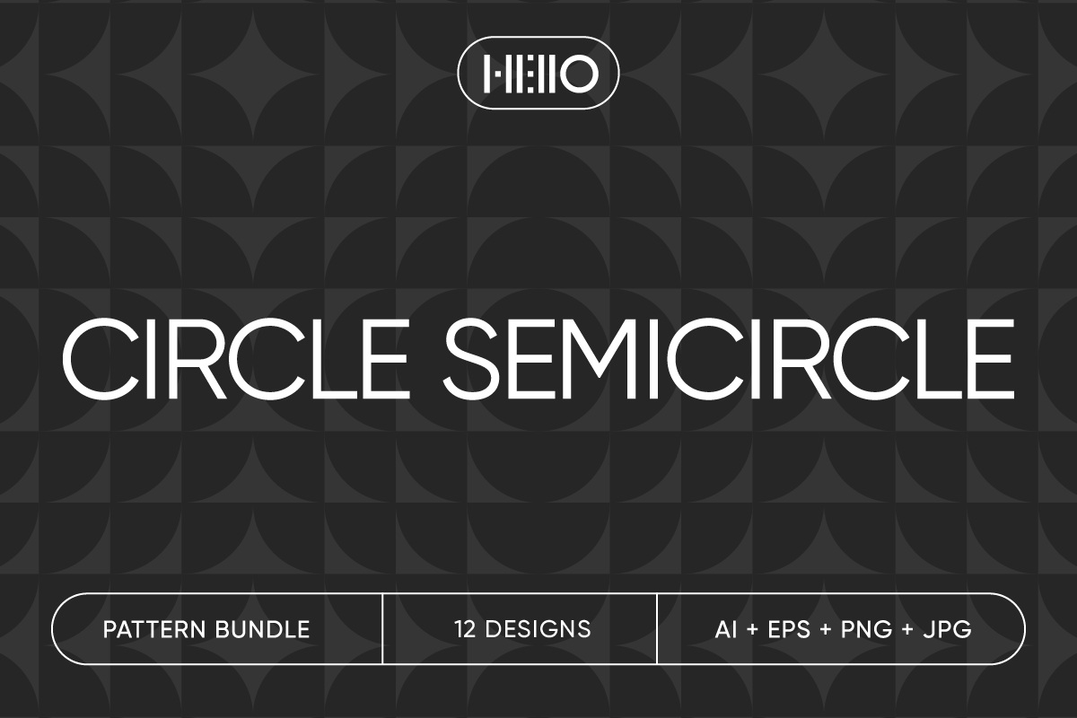 Geo Circle Semicircle Patterns, a Pattern Graphic by Hello Mart