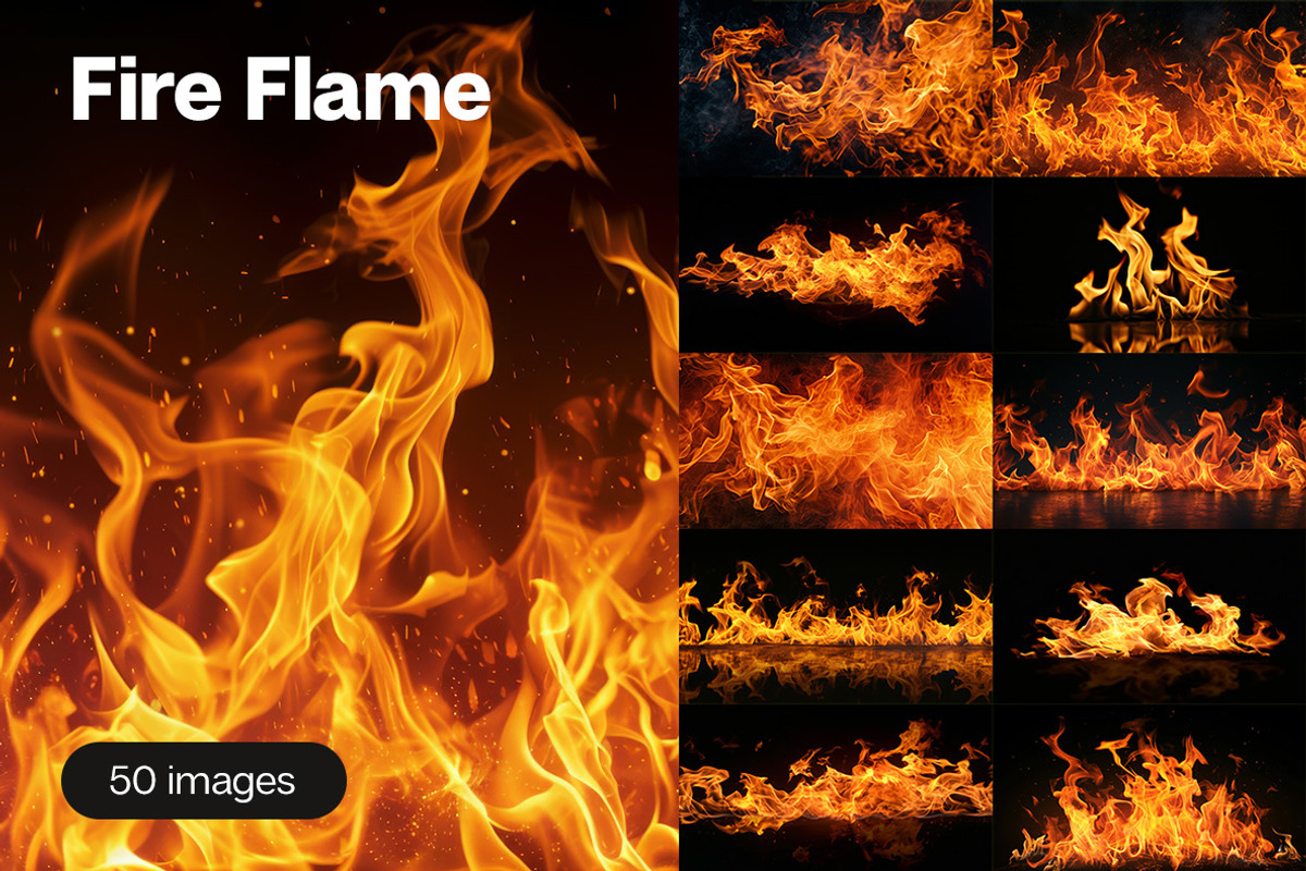 50 Fire flames, a Background Graphic by Handmadefont