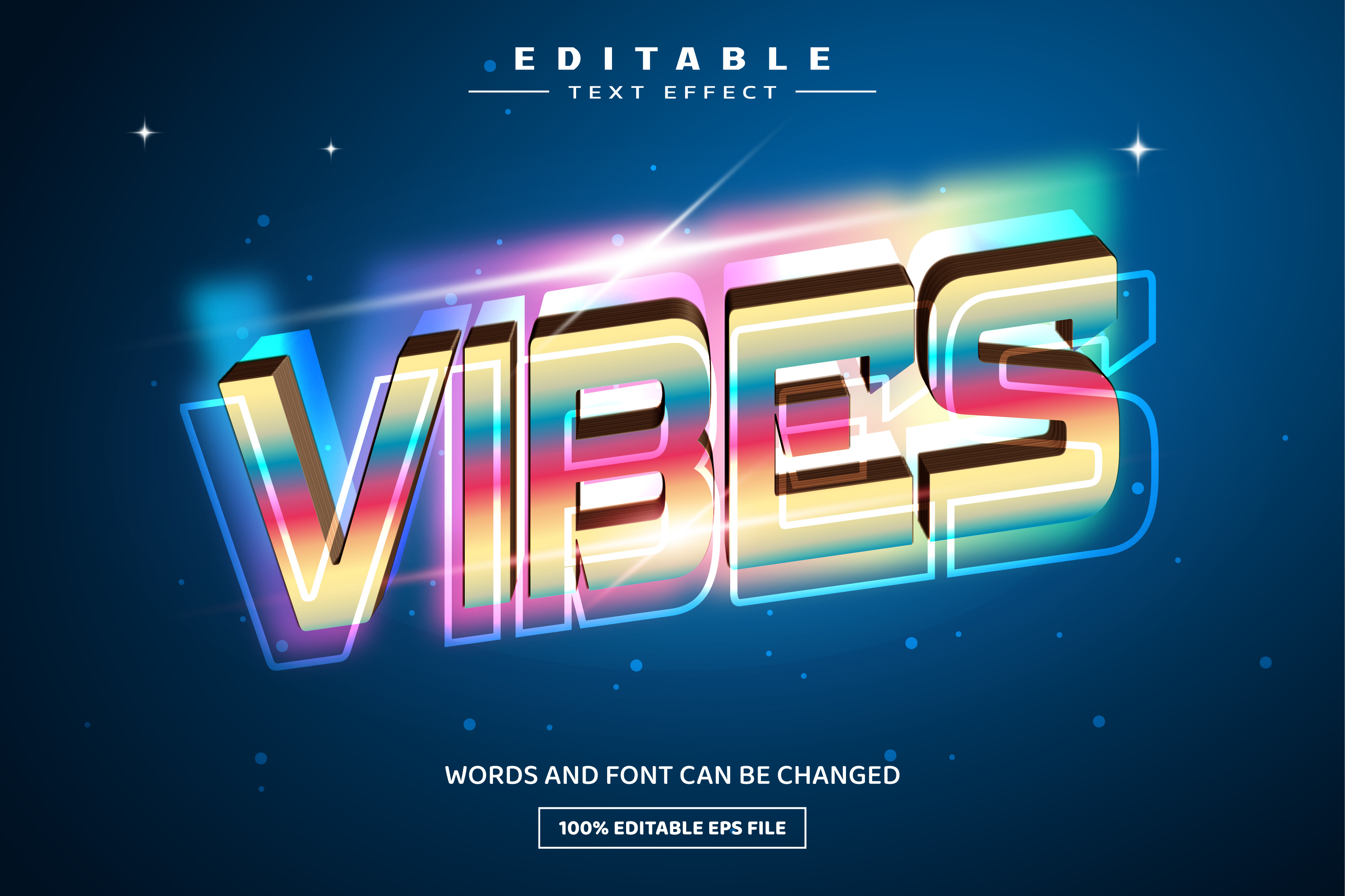 Vibes 3D editable text effect