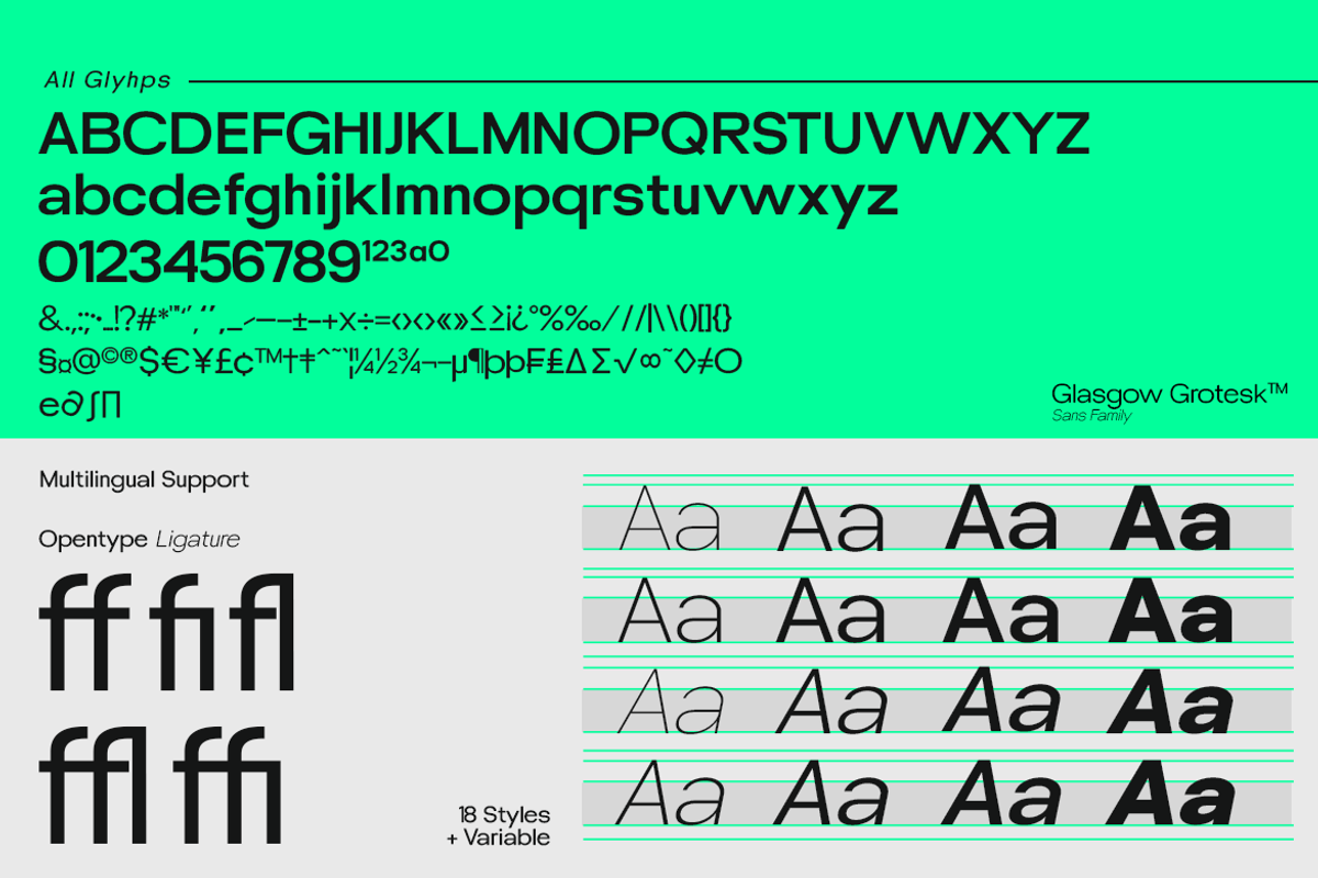 UT Glasgow Grotesk Family Font