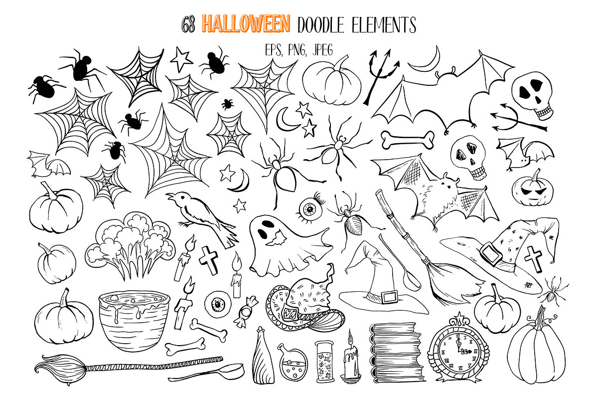 Halloween Seamless Patterns +Doodles, a Pattern Graphic by ilonitta