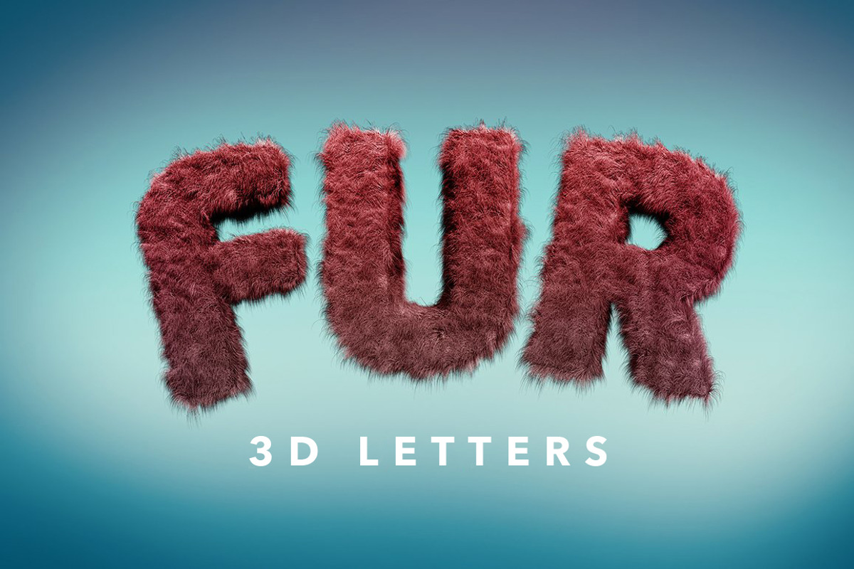 Fur 3D PSD Letters, an Object Graphic by GK Creative