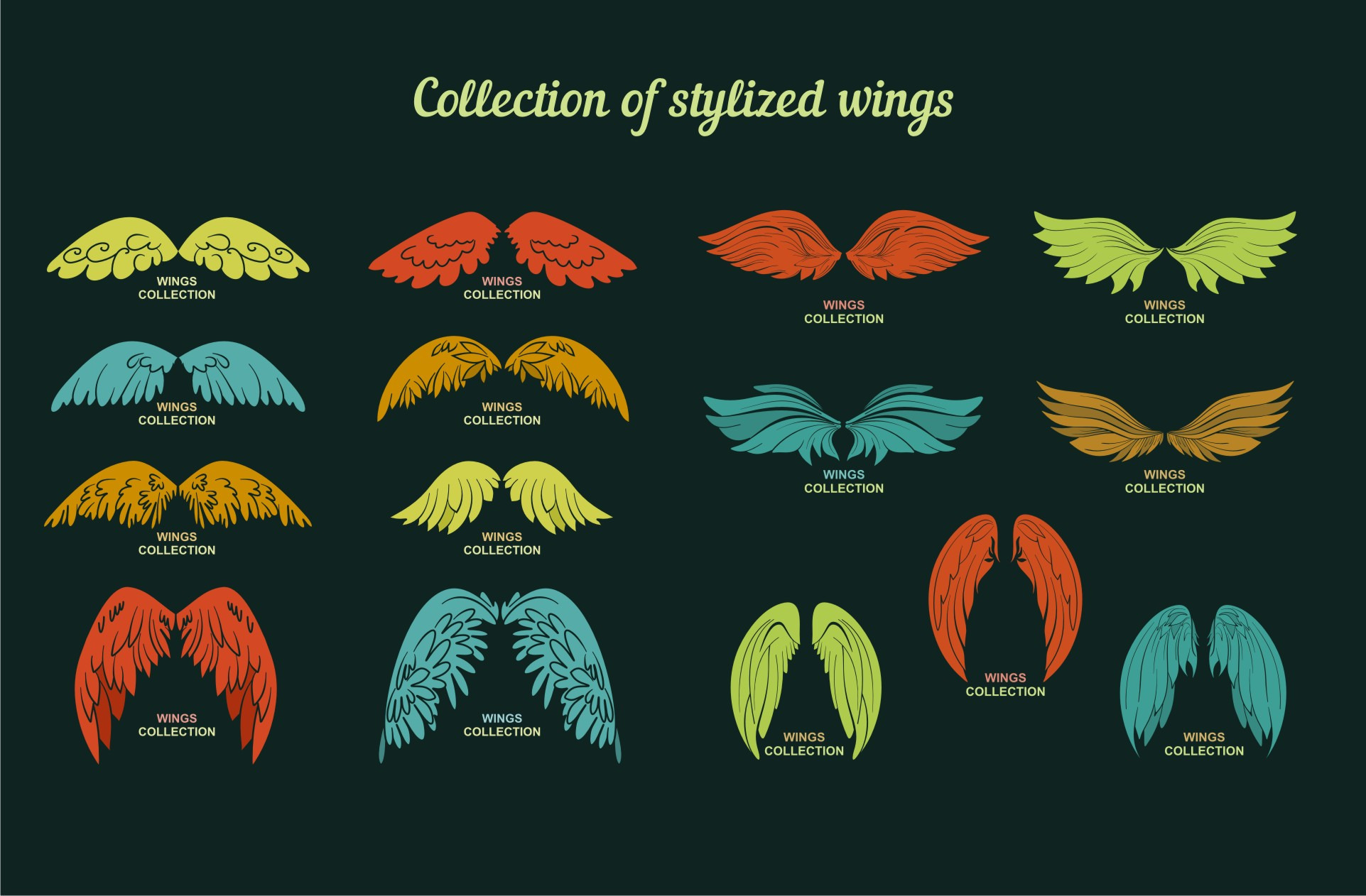 Vector collection Wings, a Graphic by logika 600
