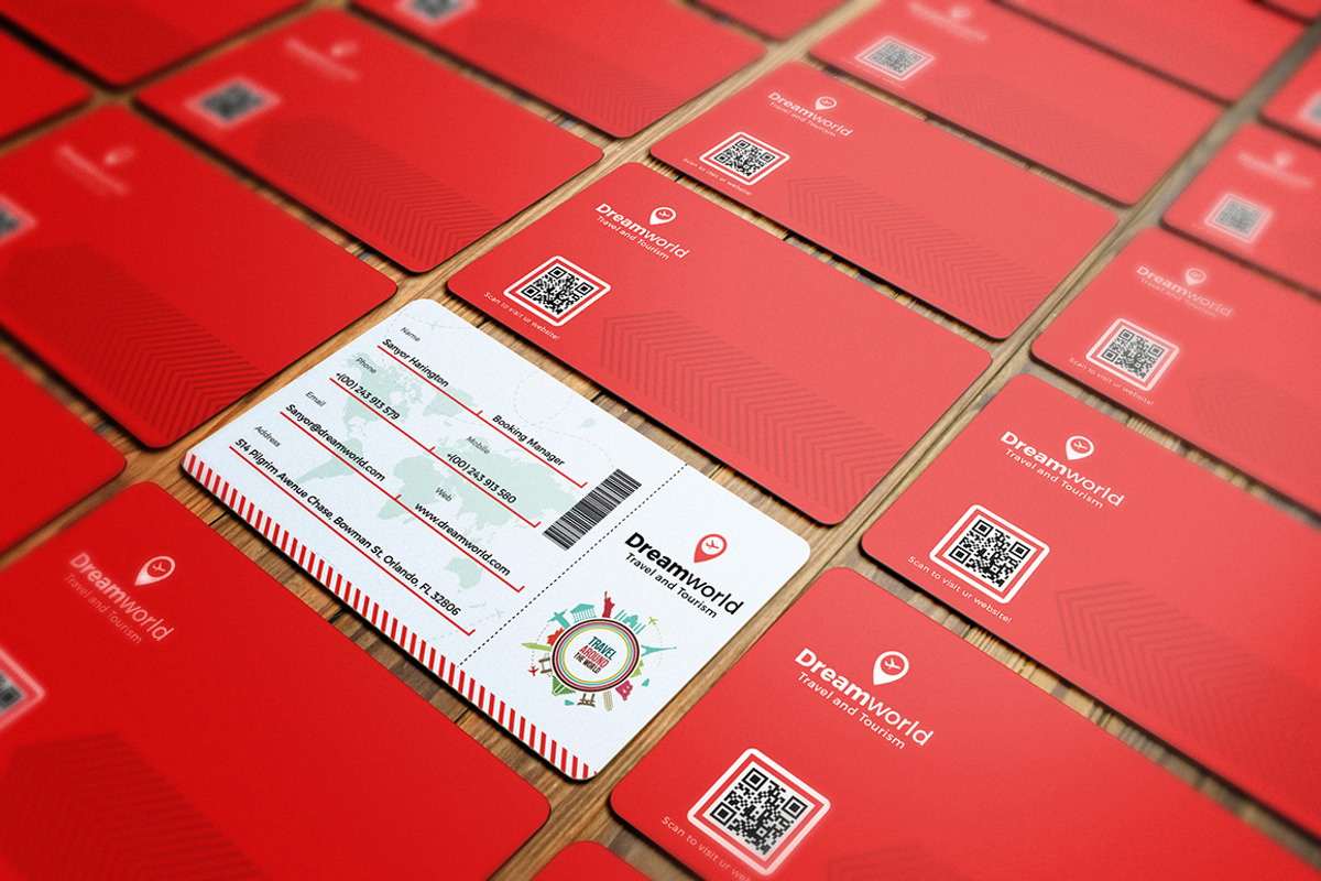 Tour and Travel Business Card, a Business Card Template by GraphicsEgg