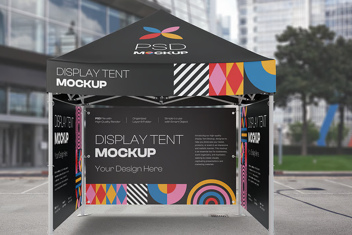 Outdoor Event Tent Mockup, an Advertising Mockup by graphicsauce