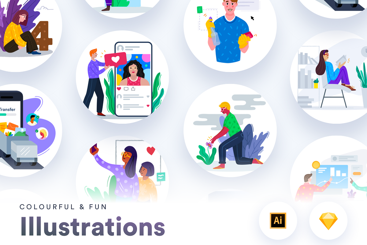 Colourful & Fun Illustrations, an Illustration by Nimart