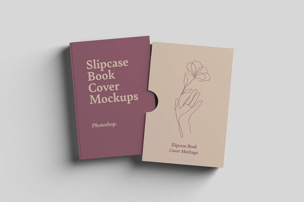 Slipcase Book Cover Mockups, a Print Template by artimasa