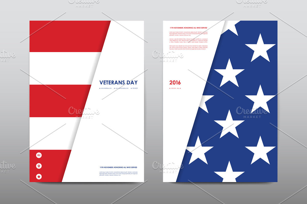 Veteran's Day Brochures Bundle, a Brochure Template by Palau