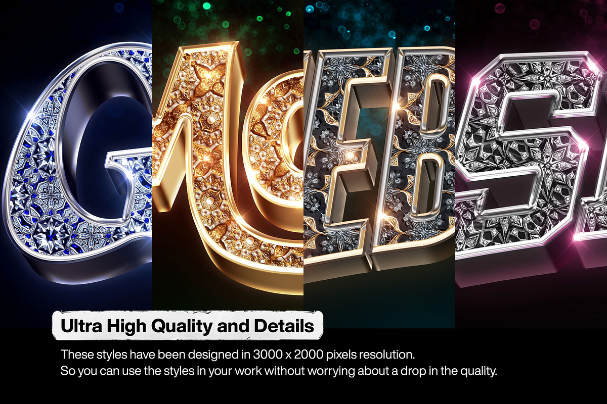 Bling Bling Text Effects Vol.2, a Layer Style Add-On by Hyperpix ...