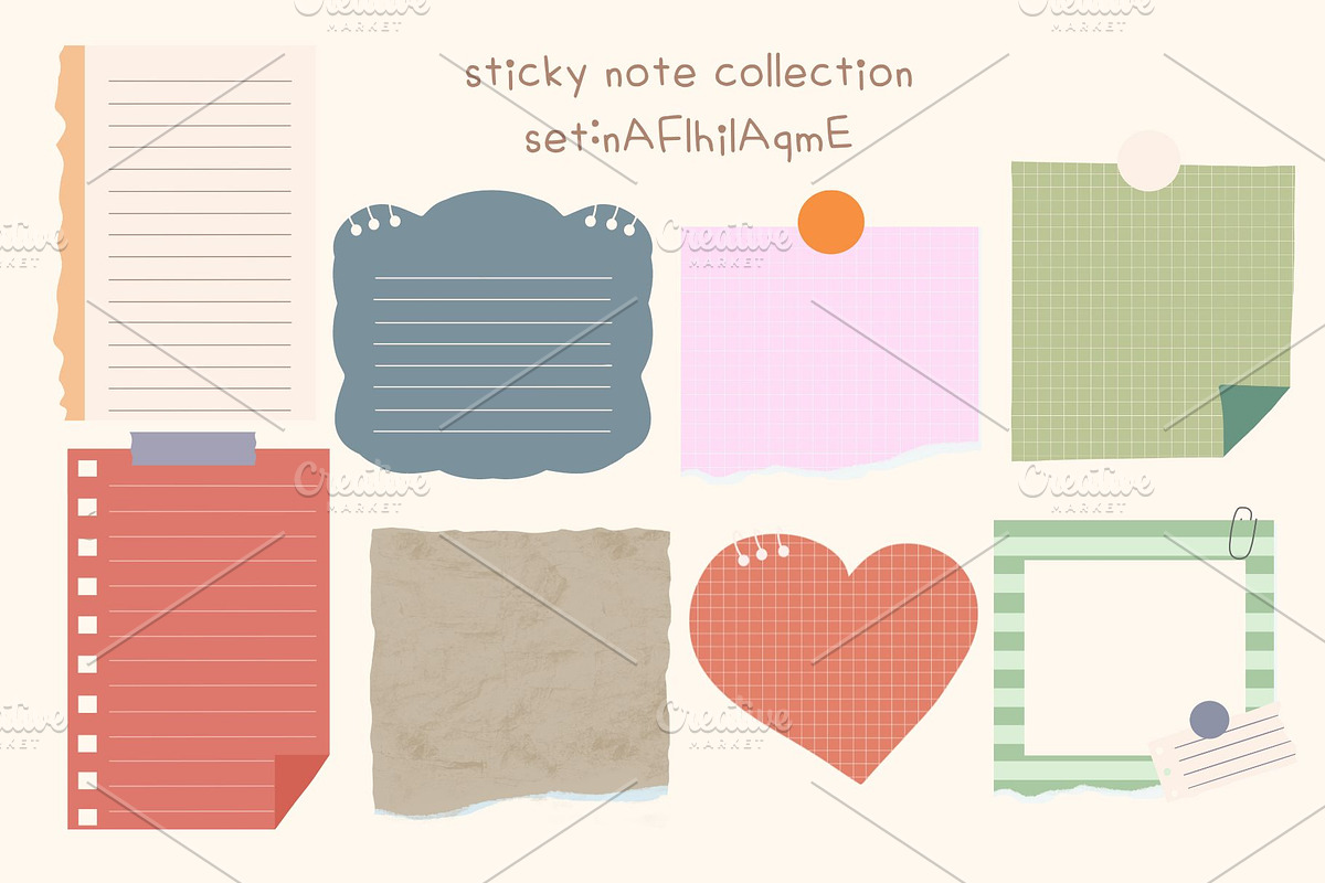 Sticky Note Collection, an Animal Illustration by PKshop