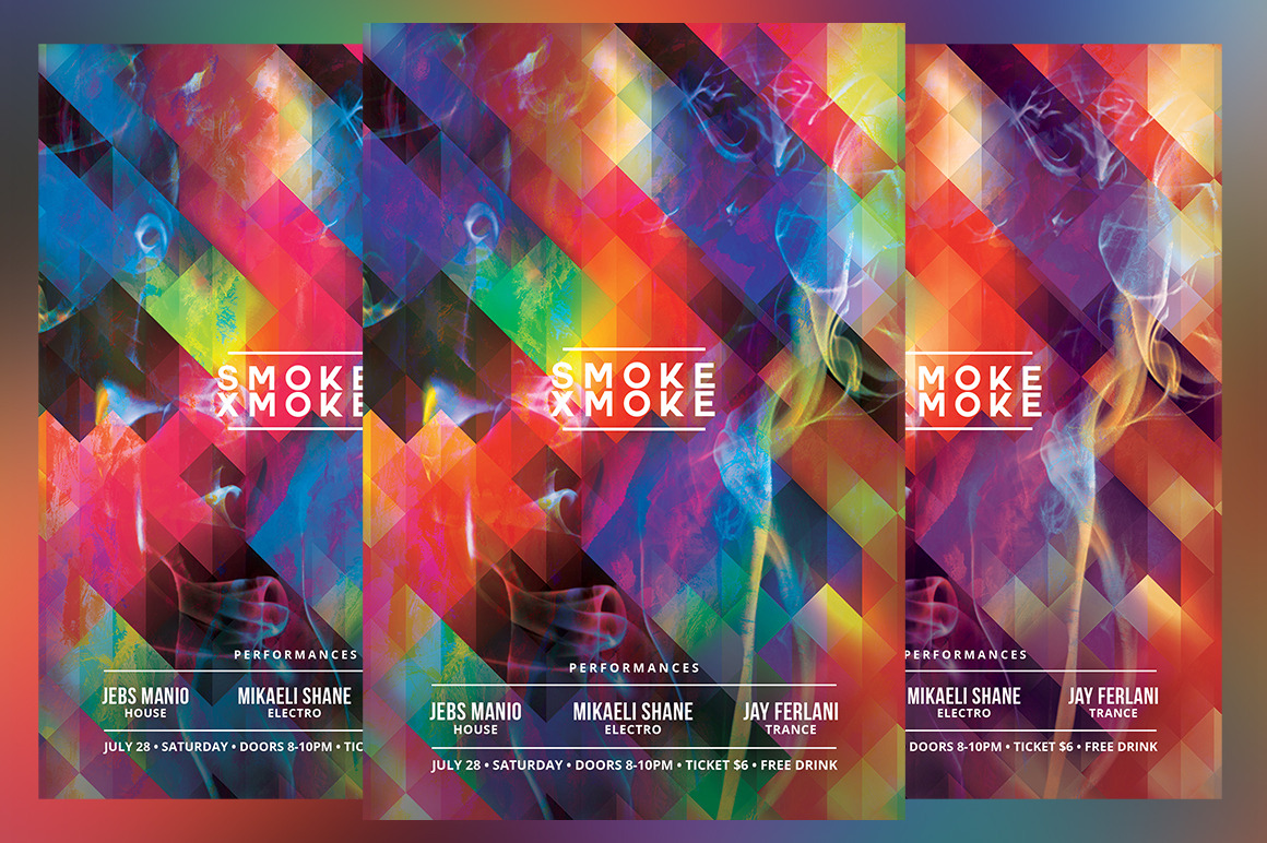 Smoke Xmoke Flyer, a Flyer Template by KiraYamato Design Studio