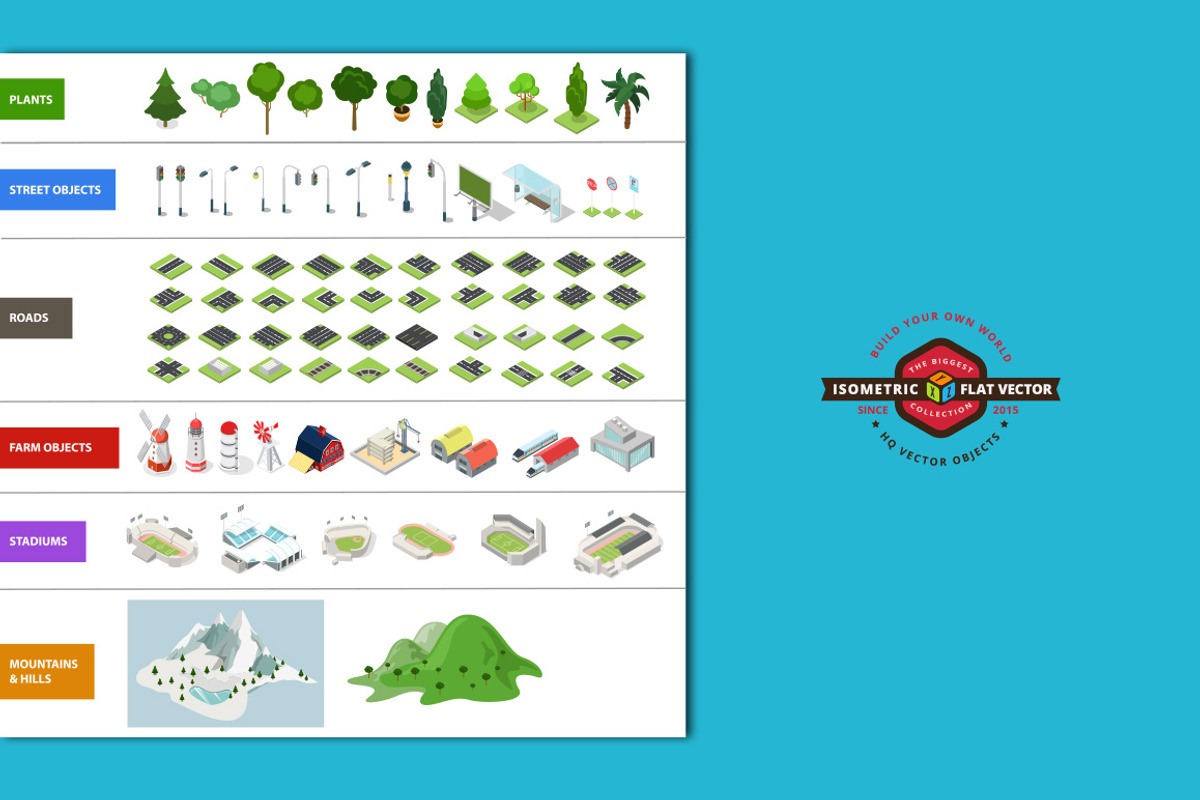 Isometric Flat World Collection V 1 An Object Graphic By Sentavio