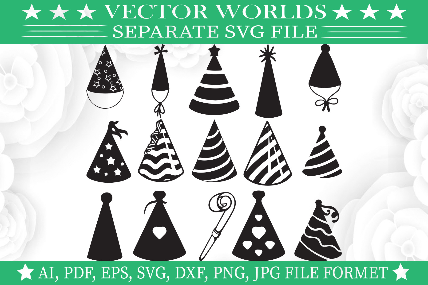 Party Hats Svg, Party, Hats Svg, an Object Graphic by VectorWorlds ...