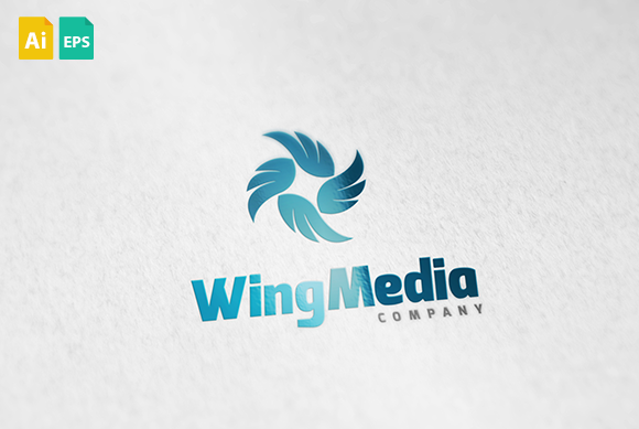 WingMedia Logo, a Branding & Logo Template by Schneider Design Store
