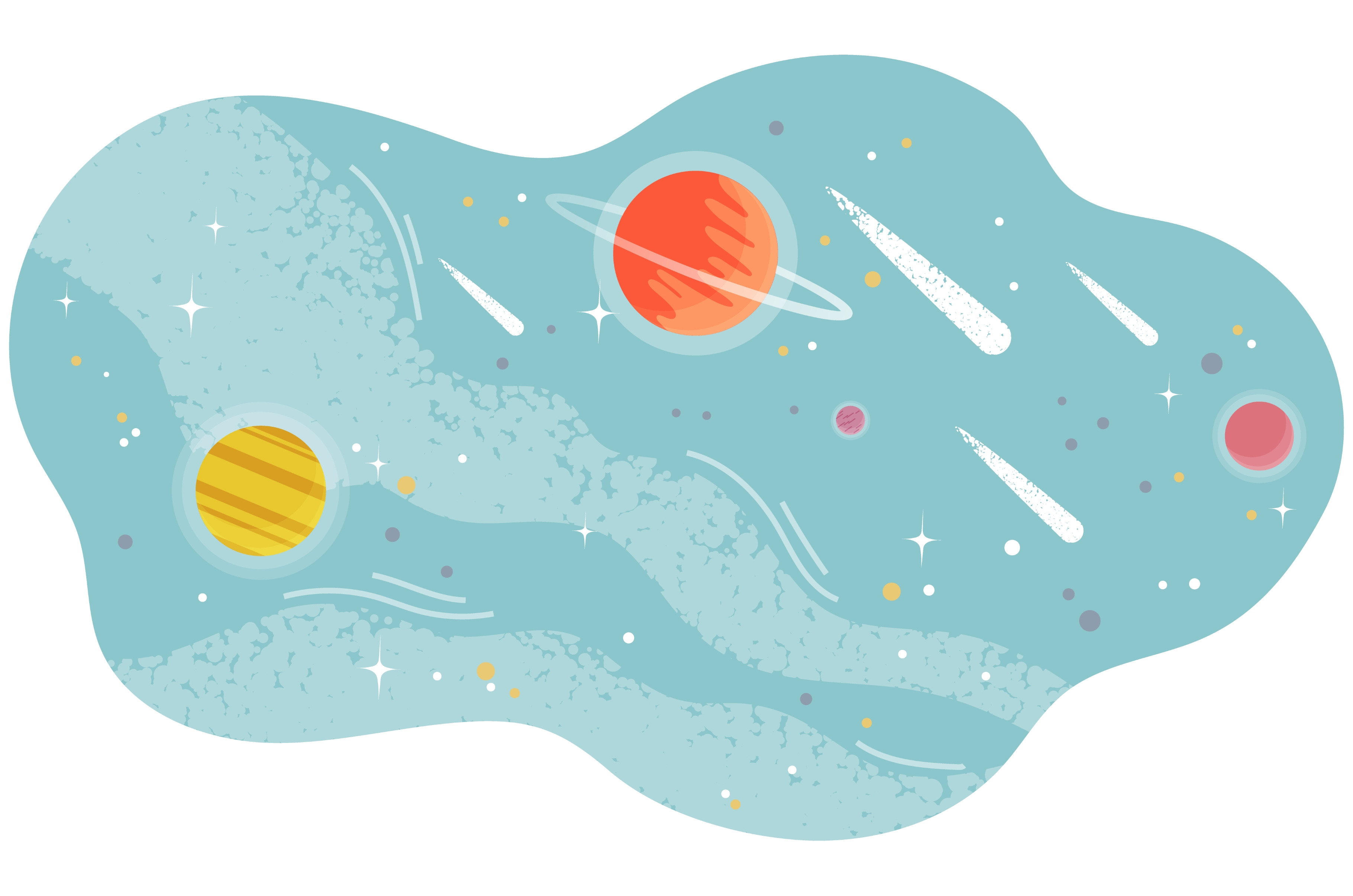 Solar system of planets with large | Graphic Objects ~ Creative Market
