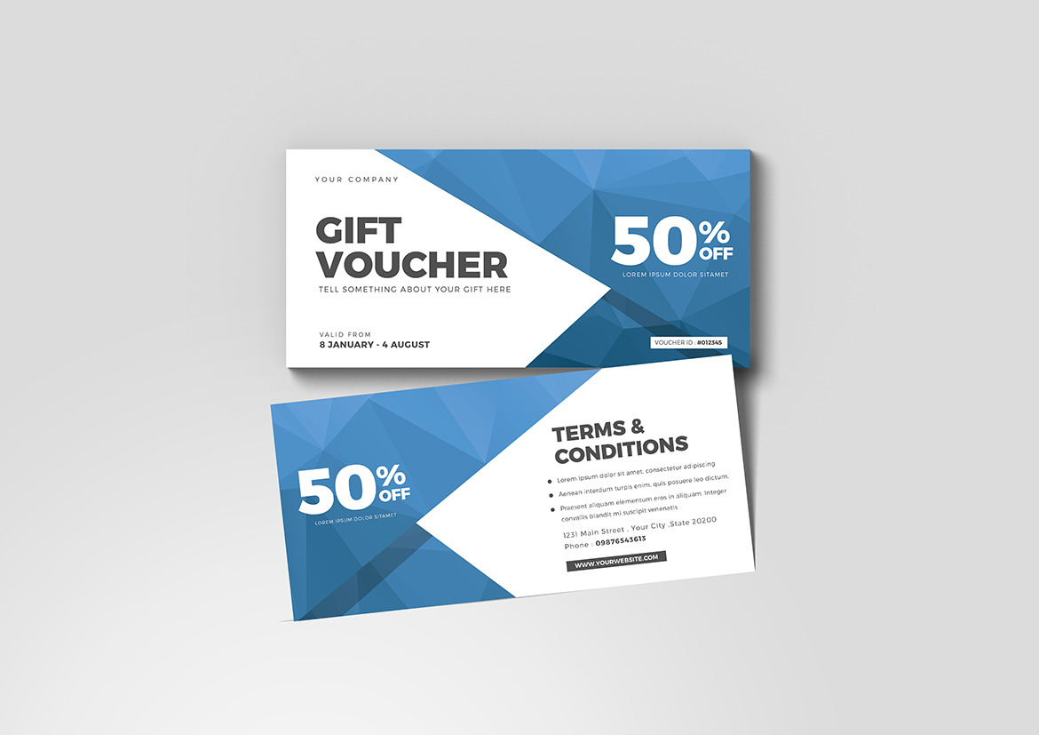 Modern Polygonal Voucher, a Card Template by VectorVactory