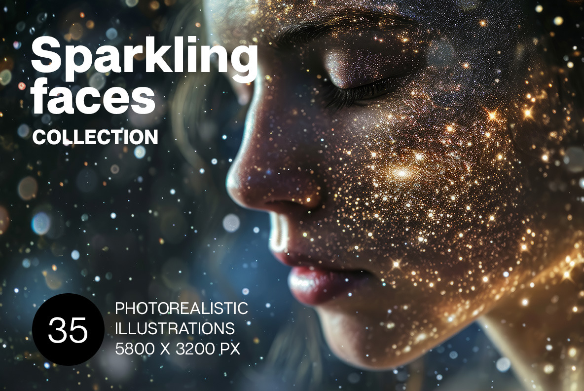 Sparkling faces, a Person Illustration by Handmadefont | Creative Market