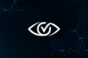 Modern Letter VC with Eye Logo