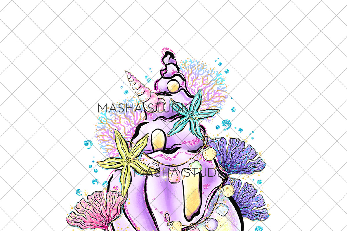 Yey, Mermaids! Clipart, an Illustration by Masha Studio