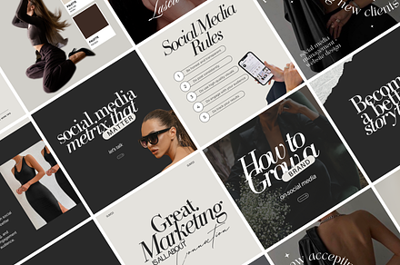 Instagram Charts Canva Template | Social Media Templates ~ Creative Market