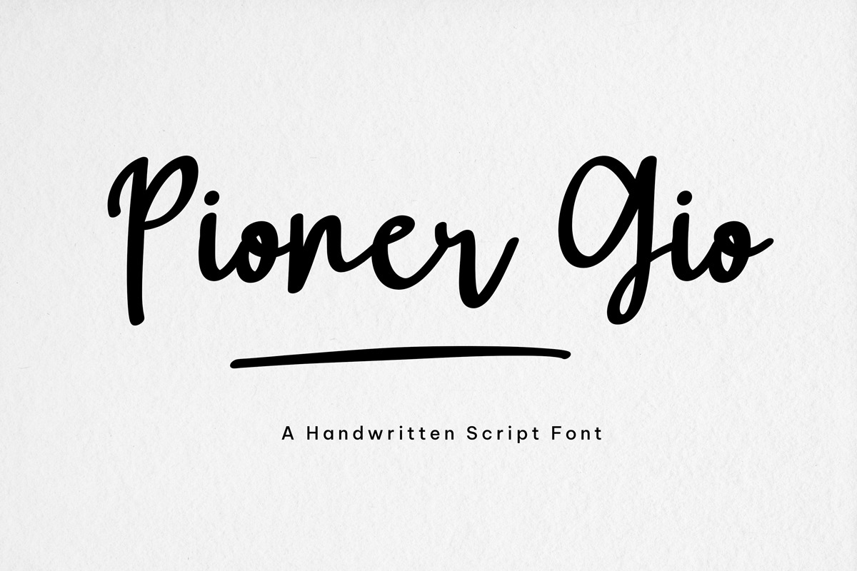 Pioner Gio handwritten script font