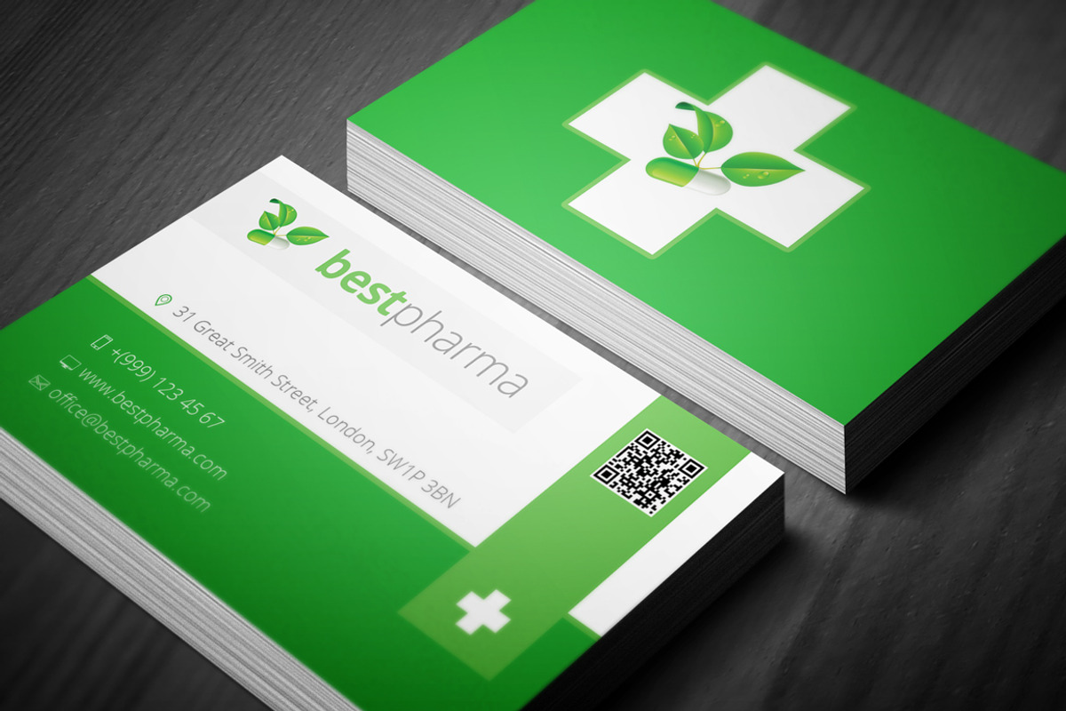 Pharmacy Business Card, a Business Card Template by Crazyleaf