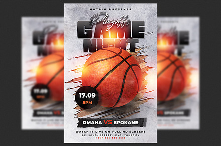 Basketball Flyer Hoops Template | Flyer Templates ~ Creative Market