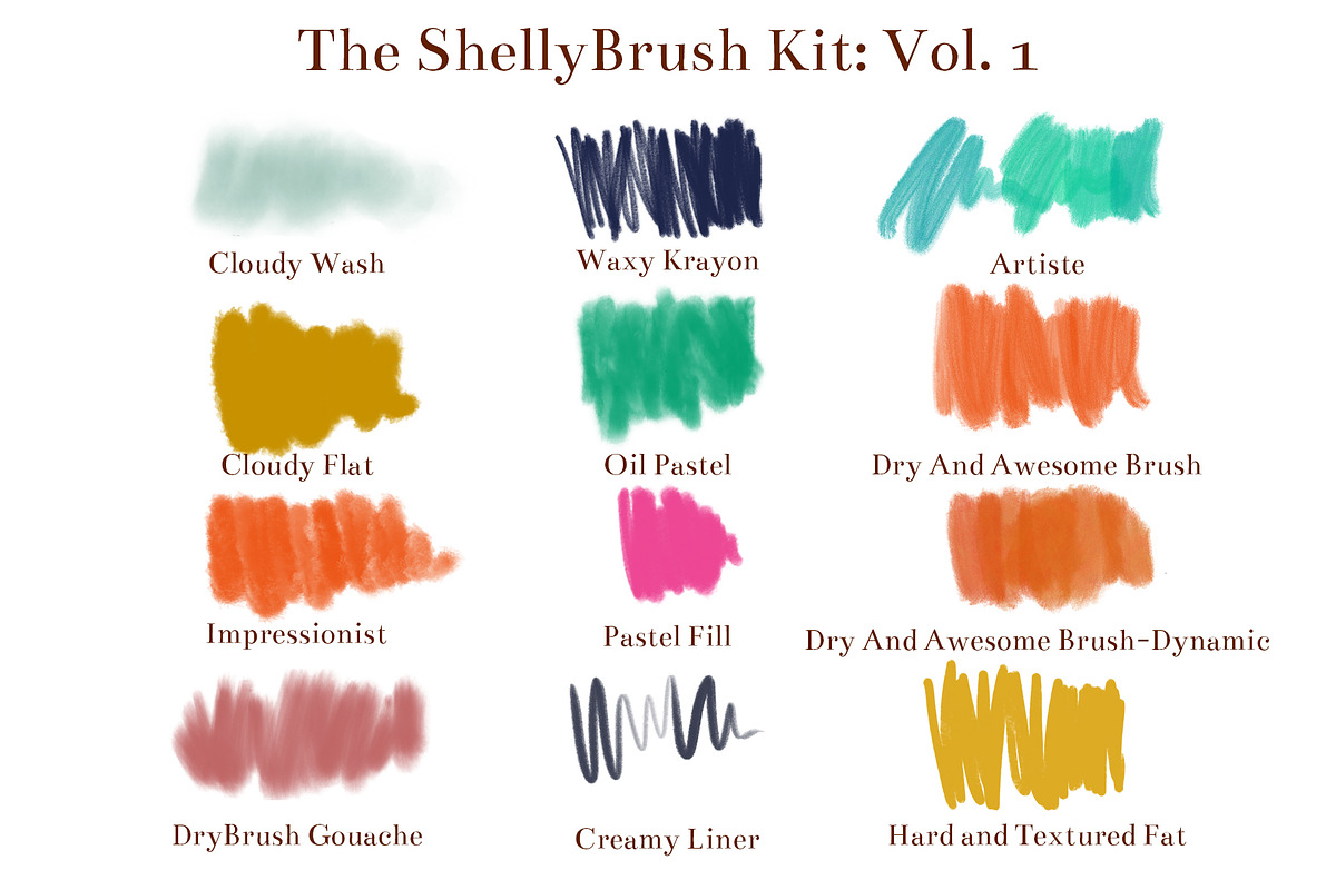 Realistic Digital Brushes Procreate, a Brush Add-On by Shelly Laslo ...