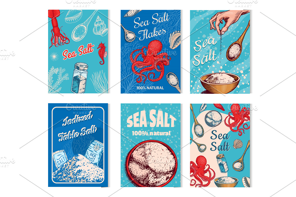 Sea salt posters and banners, a Food Illustration by Arthur Balitskiy