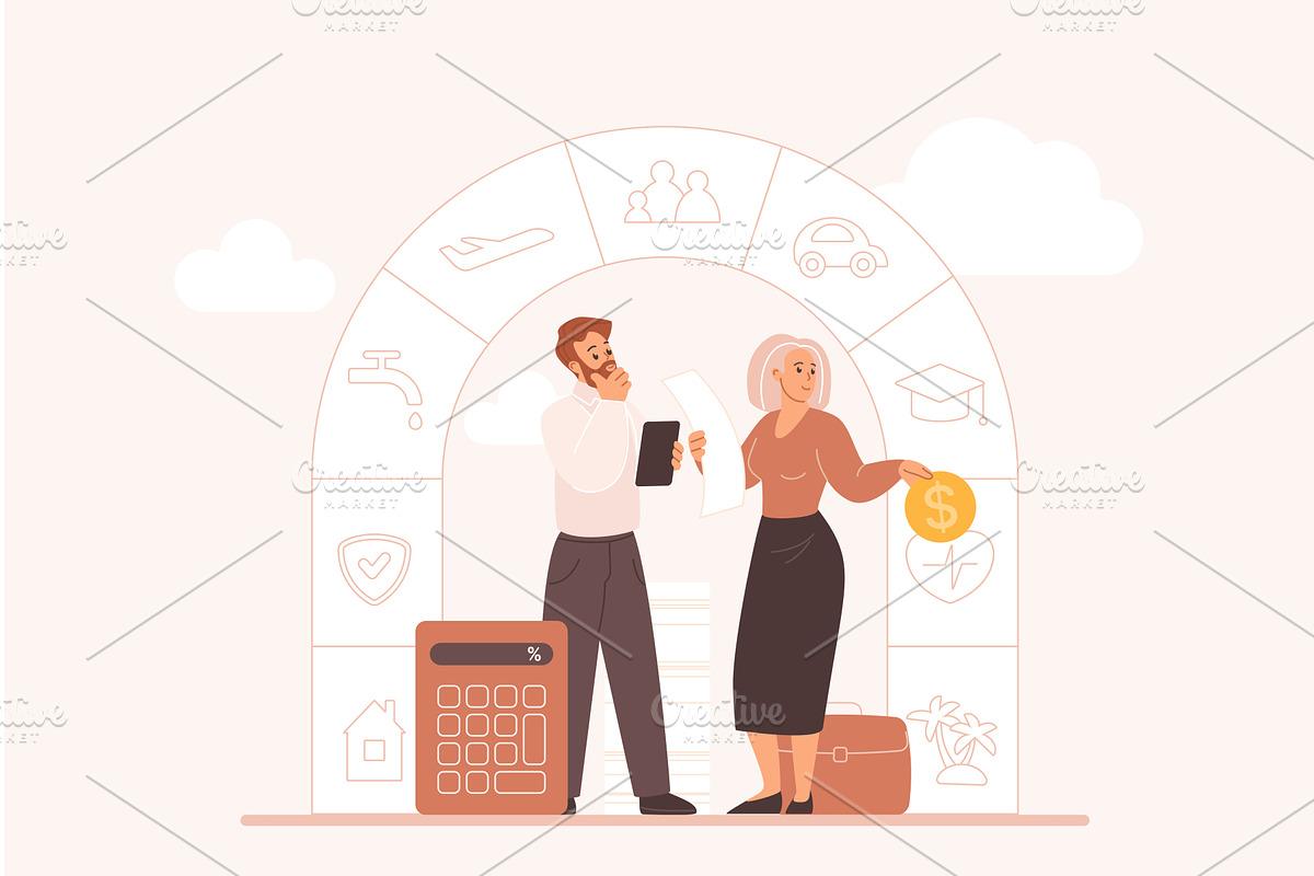 Family budget management personal, a Finance Illustration by Lemberg Vector