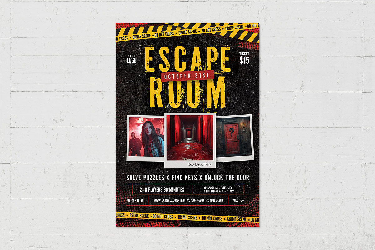 Escape Room Flyer Template, a Flyer Template by BrandPacks