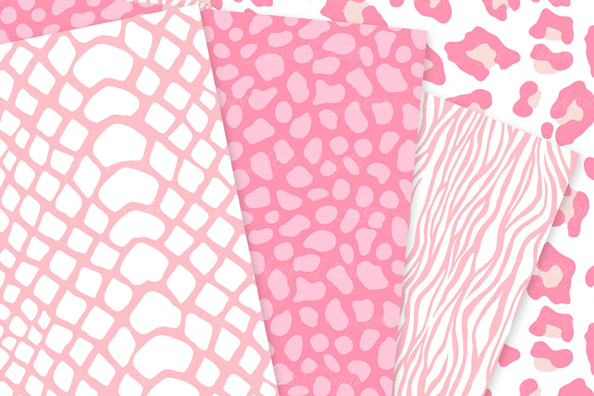 Pink Animal Print Digital Paper, a Pattern Graphic by Avenie Digital