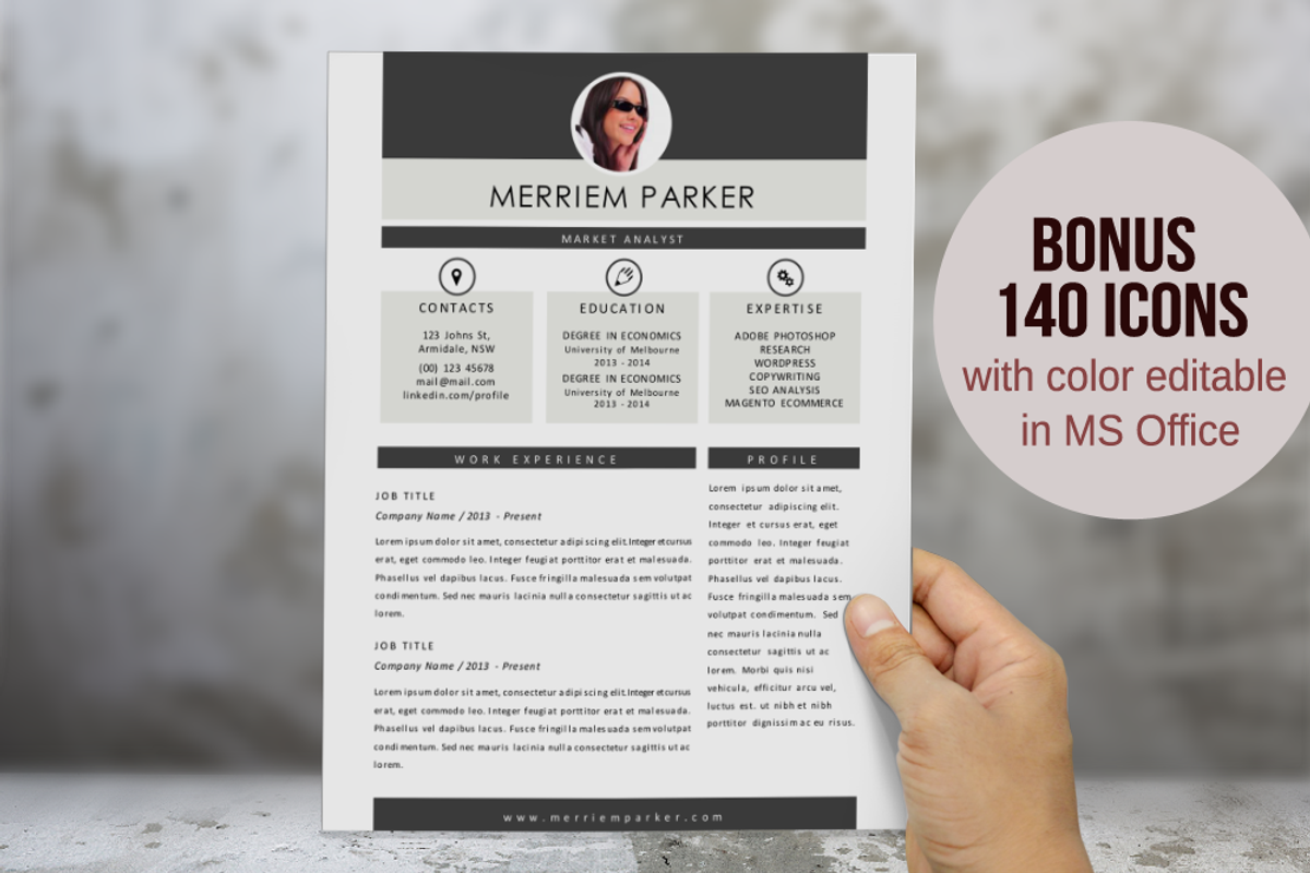 2 in 1 modern photo resume template, a Resume Template by Inkpower