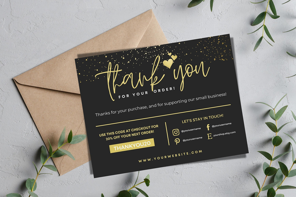 THANK YOU CARD GOLD, a Card Template by Oskar Wantopi