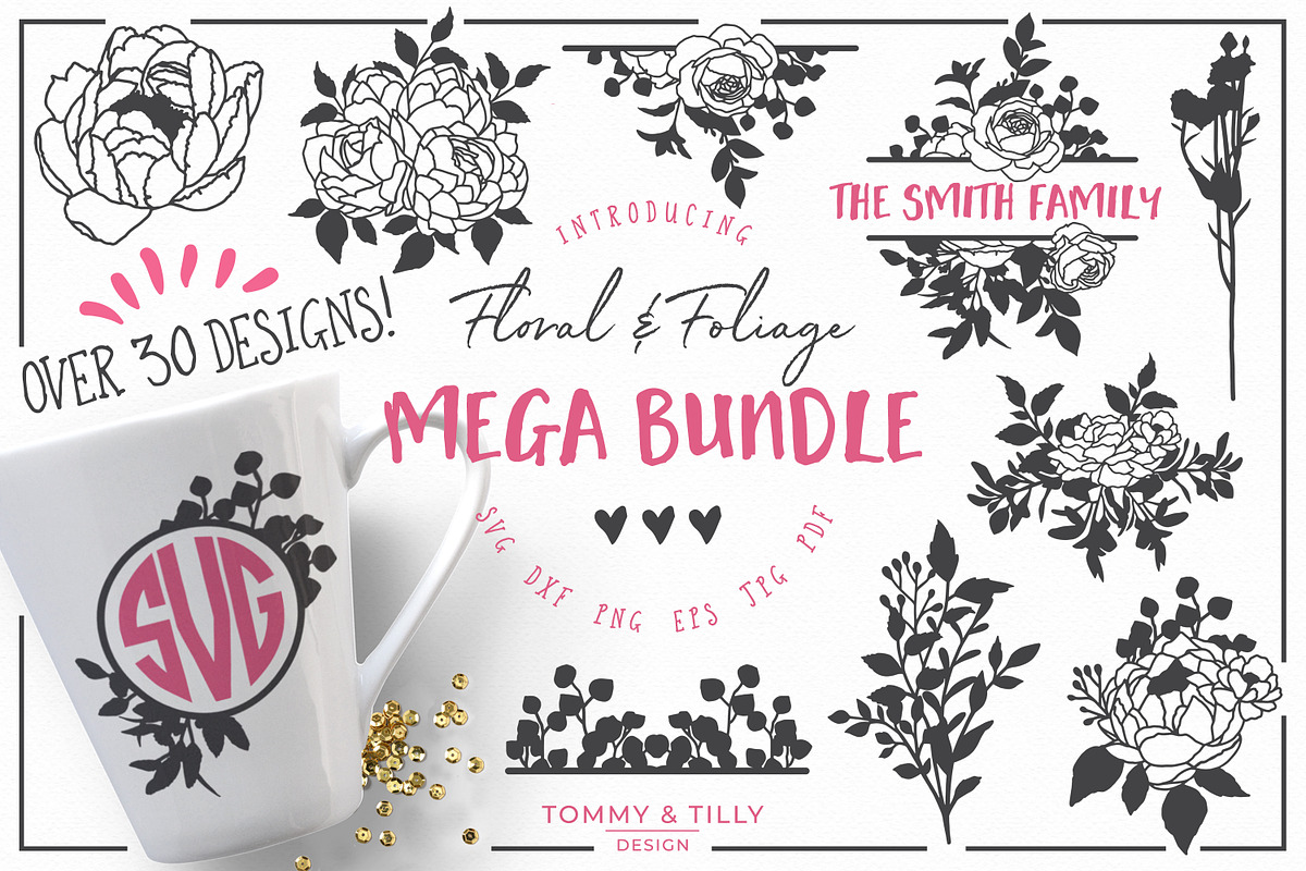Floral Overlay - Vector Clipart, an Object Graphic by Tommy & Tilly Design