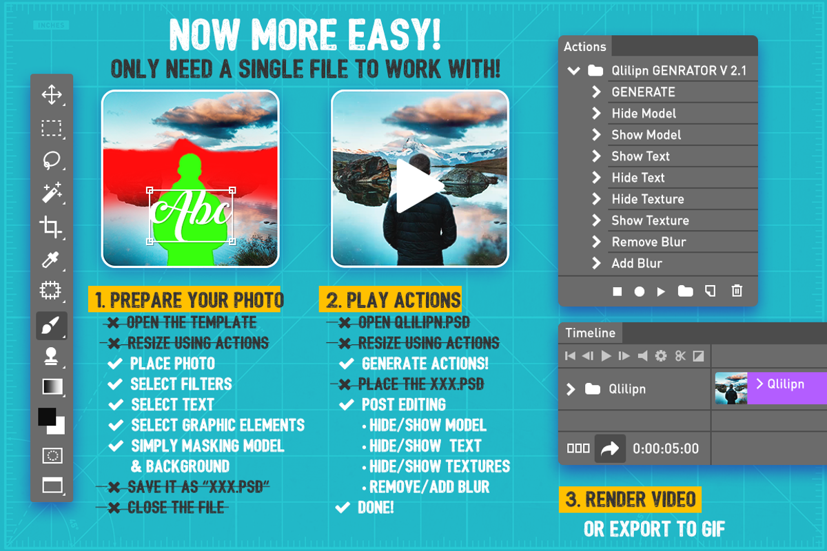 Qlilipn - Image to Parallax Video, an Action Add-On by Weirdsgn Store