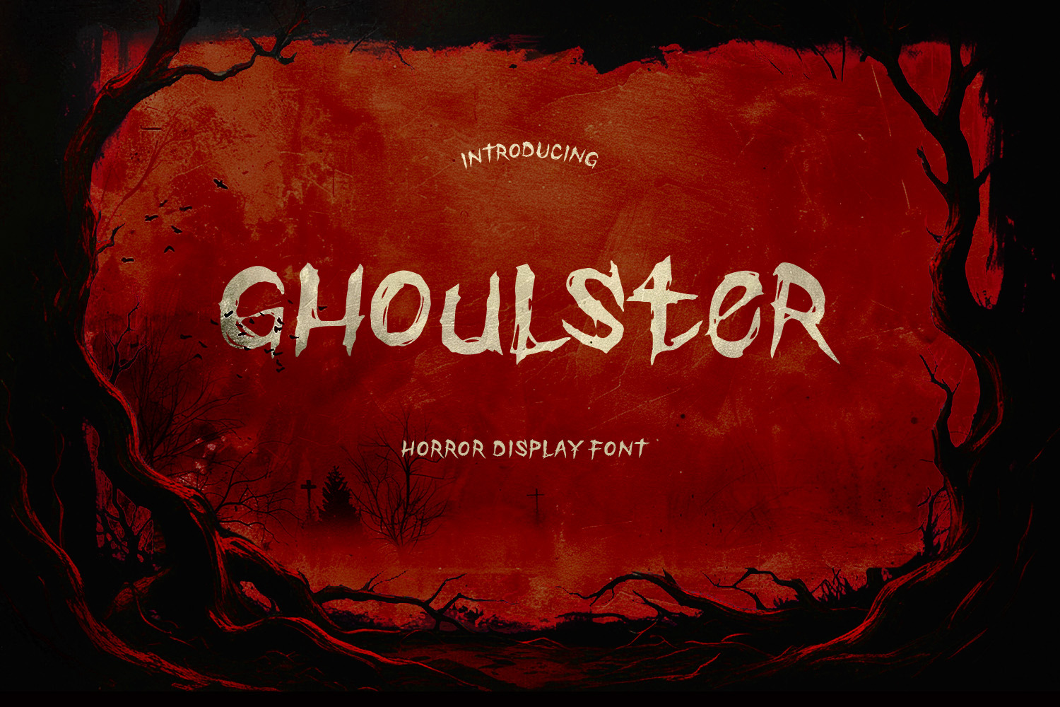 Ghoulster - Horror Display Font, a Handwritten Font by tkzgraphic ...