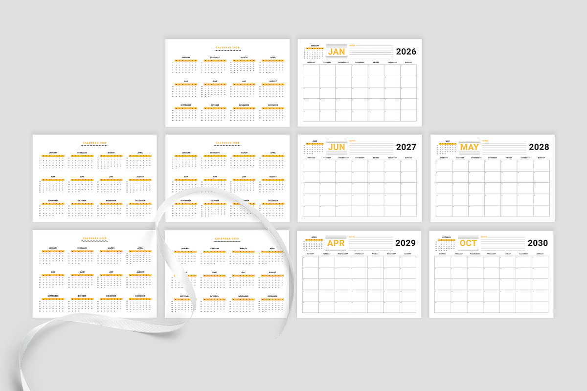 Monthly Planner Bundle 2026-2030, a Stationery Template by Design Zone
