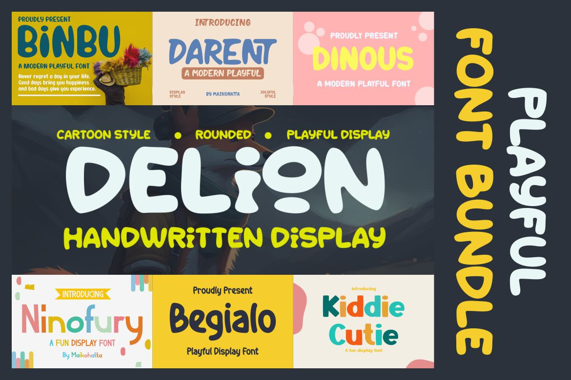 Playful - Cartoon Font Bundle, a Handwritten Font by MaikoHatta