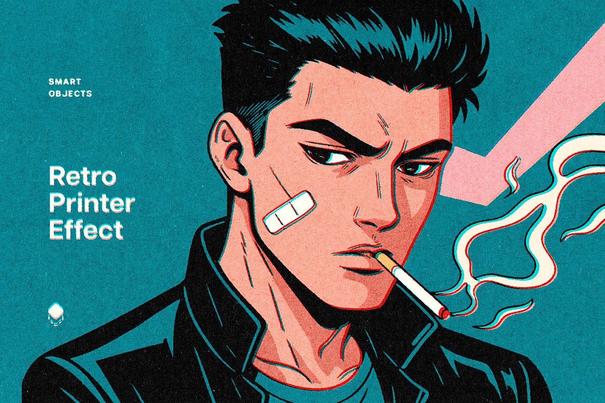 Retro Printer Design Effect, a Layer Style Add-On by Design Squad